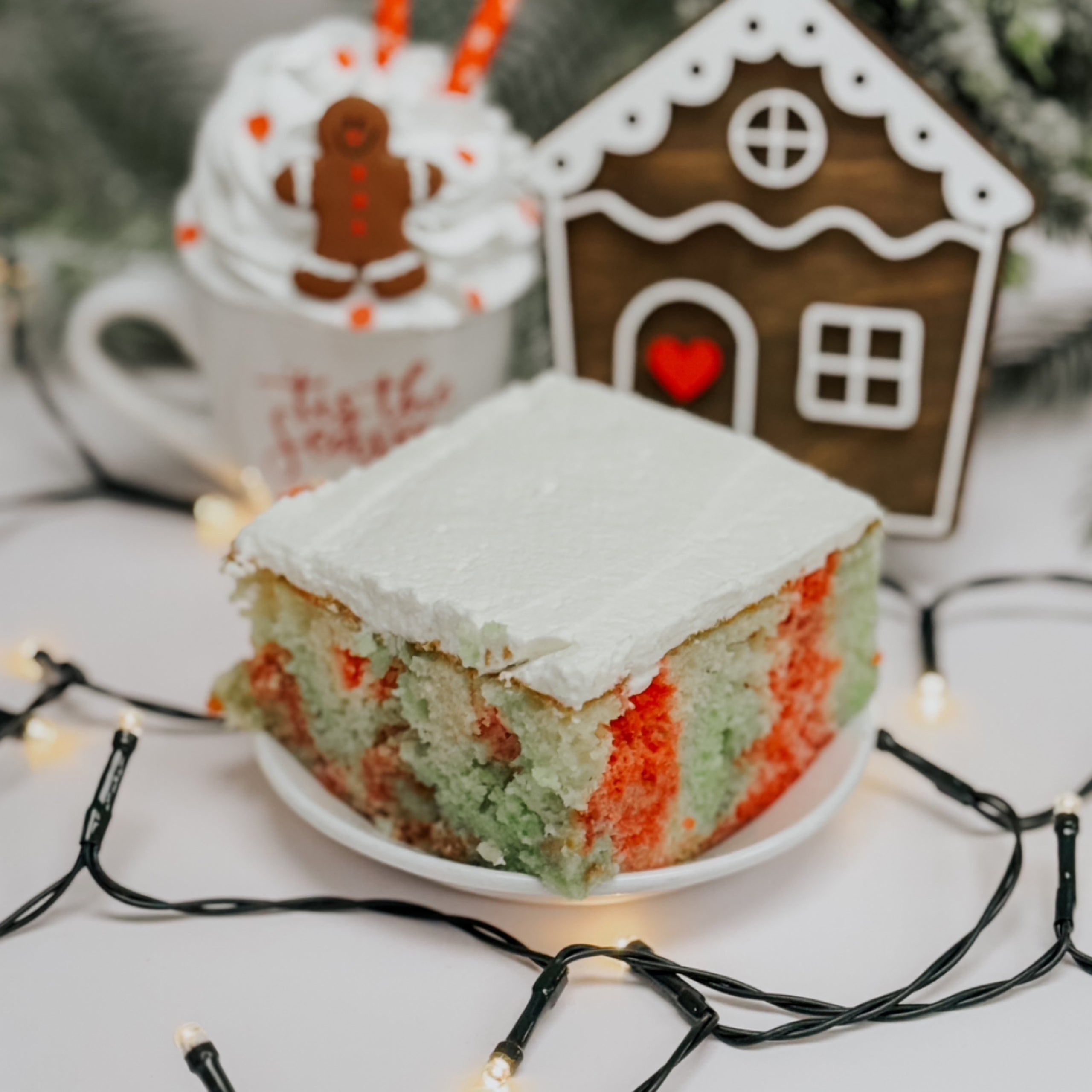 Christmas Jello Poke Cake | Kinos Coffee